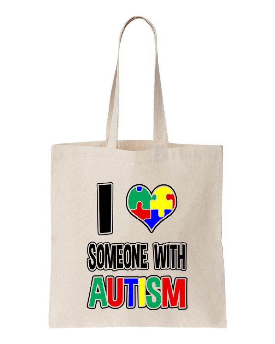 I Love Someone With Autism Tote Handbags Bags for Work School Grocery ...