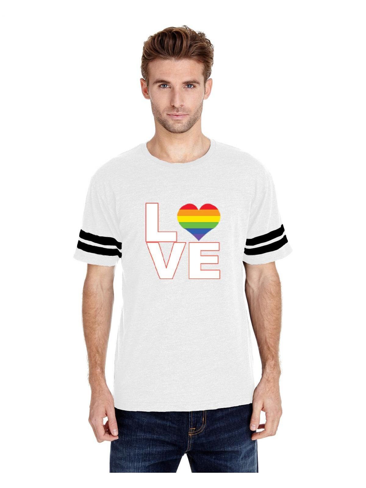 LGBT Pride Love Rainbow Men Football Fine Jersey Tee - Etsy UK