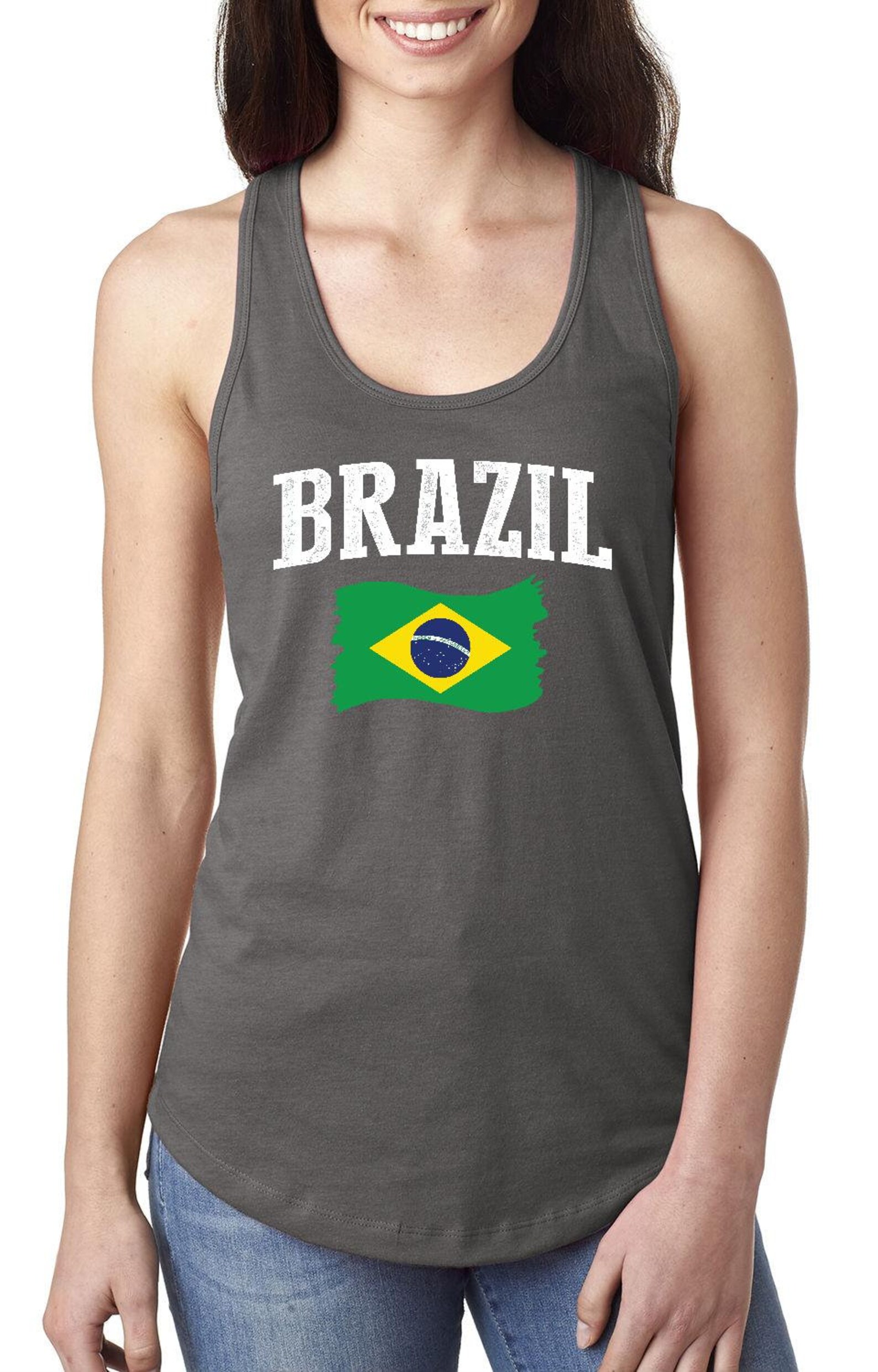 Brazil Women Tops Next Level Racerback Tank Top - Etsy