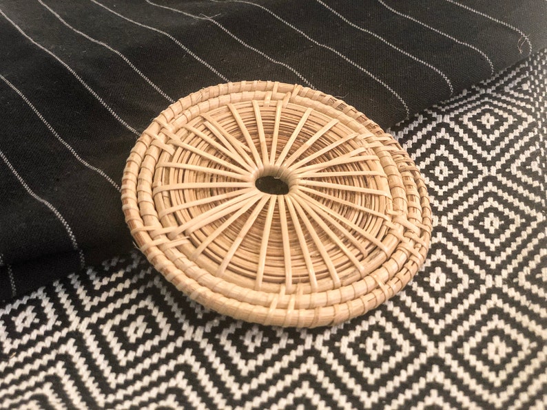 Rattan Coasters Tea Insulation Mats Set Round Rattan Mats - Etsy