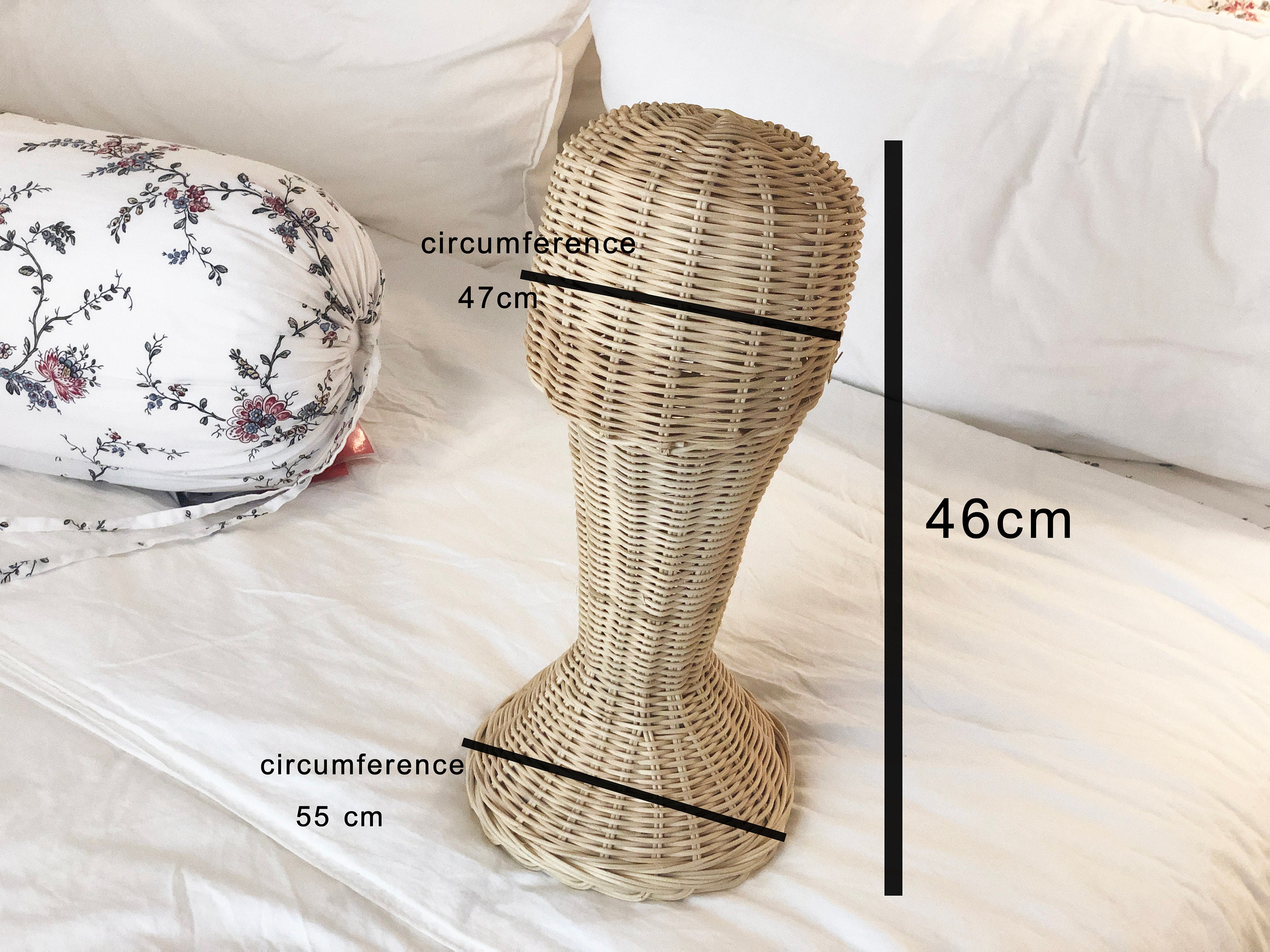 Mannequin Head Display Rattan Large Size for Wigs Hair Light Weight ...