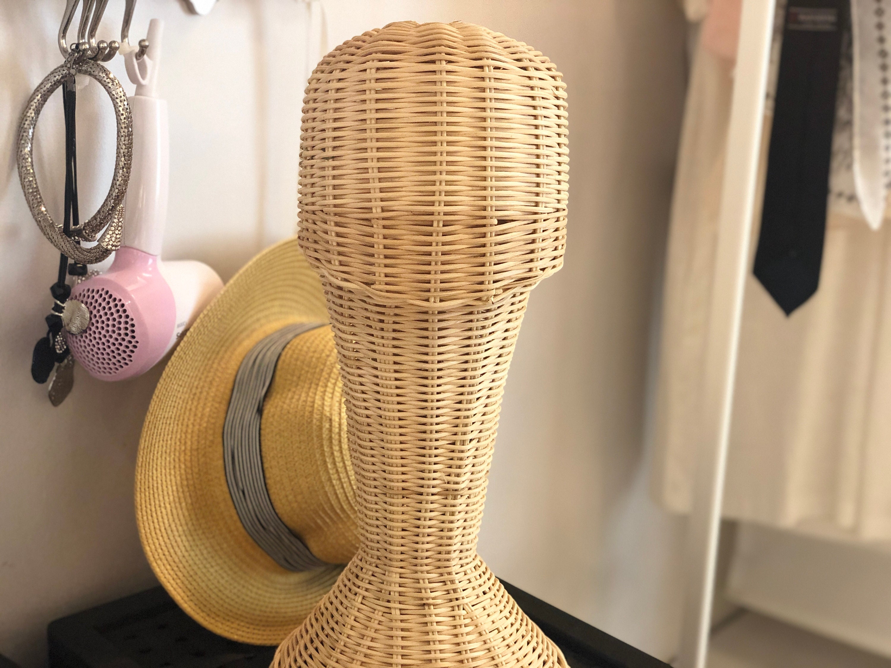 Mannequin Head Display Rattan Large Size for Wigs Hair Light Weight ...