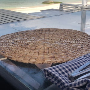 Water Hyacinth Fiber Mat Round Coaster Plate Tea Fine Fiber Kinds Table ...