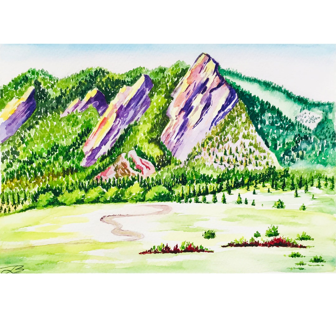 Colorado Painting Rocky Mountains National Park: Original Watercolor ...