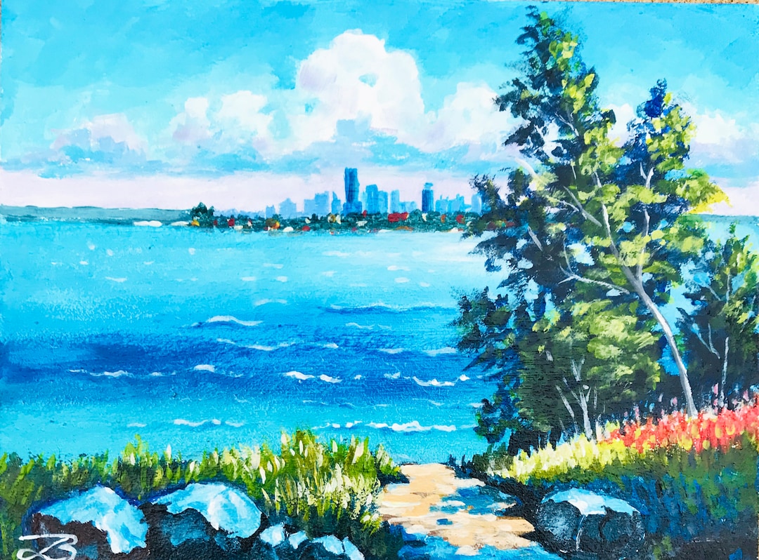 Michigan Art Lake Wall Art Contemporary Art Lake Michigan Decor ...