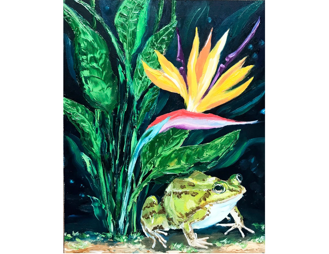 Bird of Paradise Tree Frog Wall Art Tropical Frog Art, Hawaii Wall Art ...