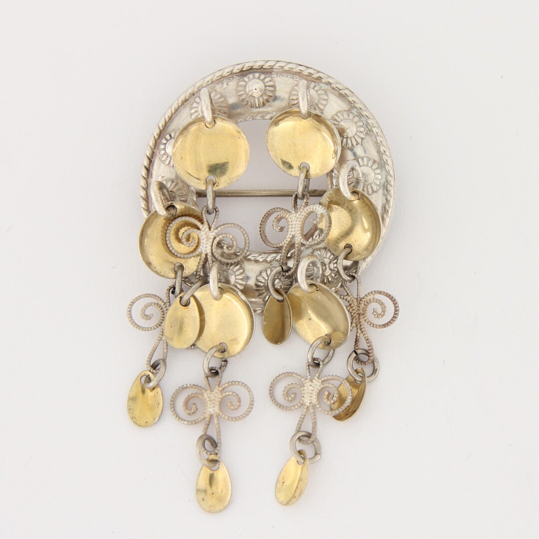 Noorse Solje-broche, Noorse Sieraden, Filigraanbroche, Vergulde ...
