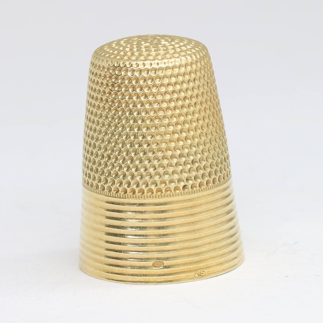 Antique 14K Gold Thimble, Vintage Sewing Tool, Elegant Yellow Gold ...