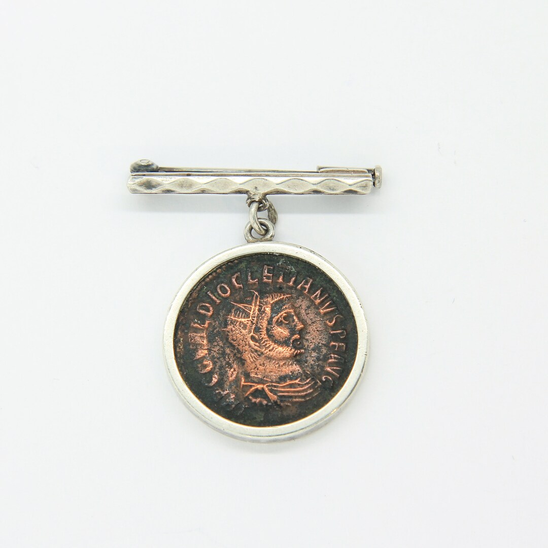 Antique Roman Coin Brooch, Roman Coin Jewelry, 305-312 AD Diocletian ...