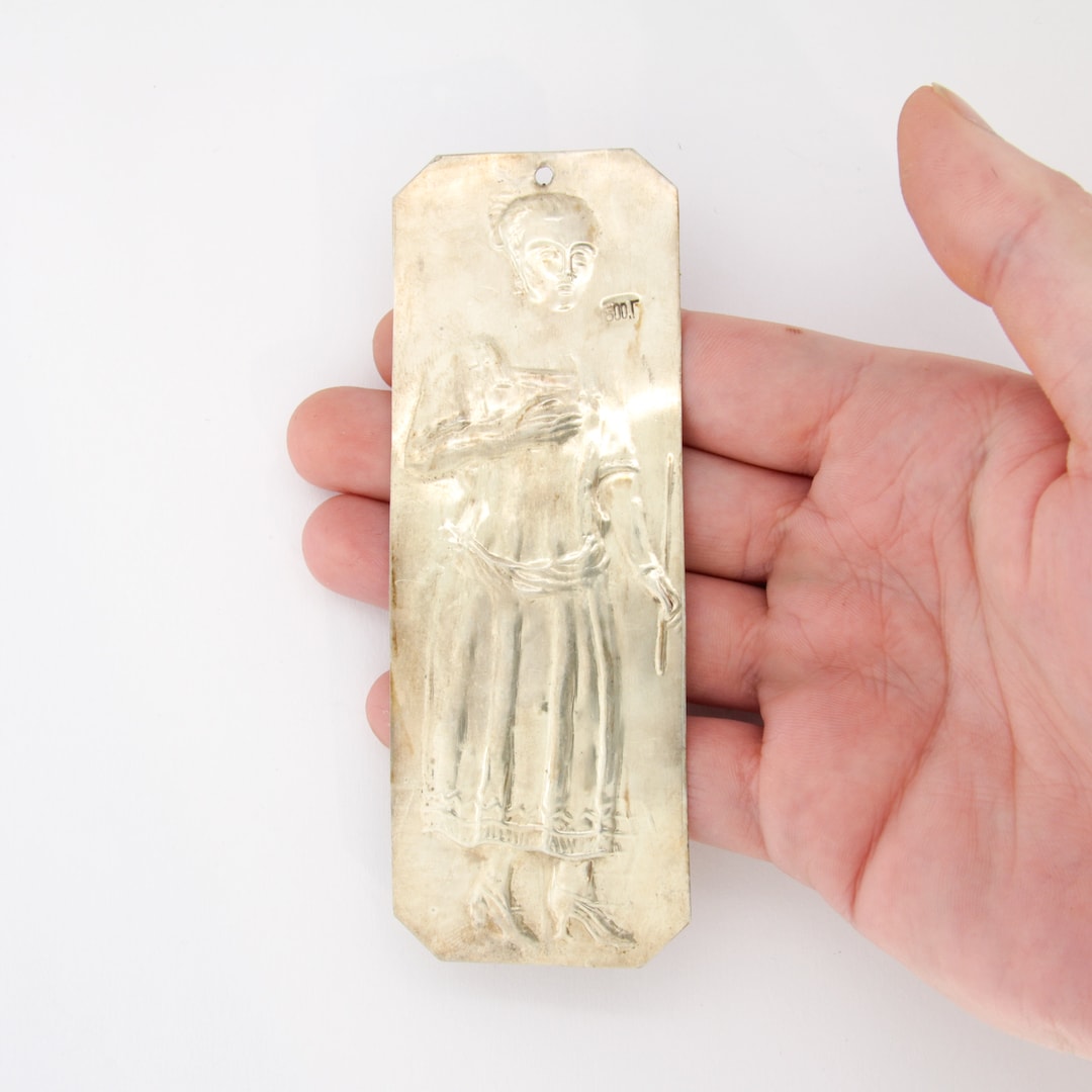 Vintage Greek Tamata Offering Plate, Woman Ex-voto, Religious Jewelry ...