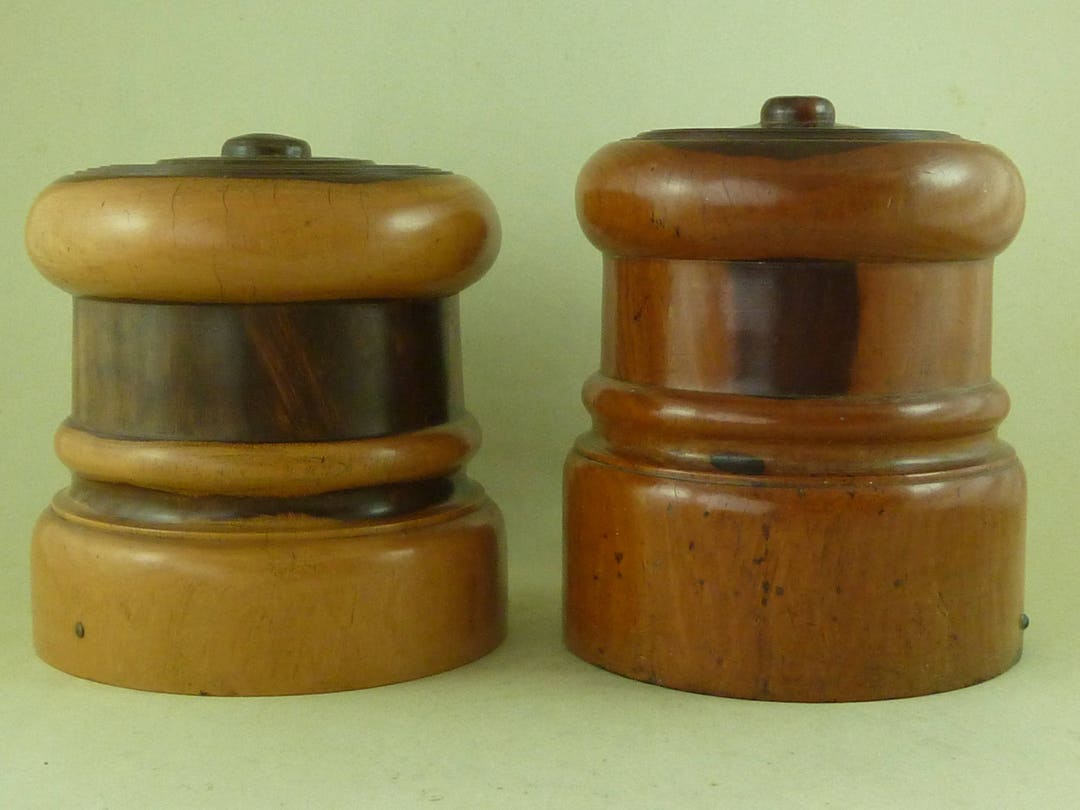 Large Turned Lignum Vitae String Holder Dispenser Barrel Treen Near ...