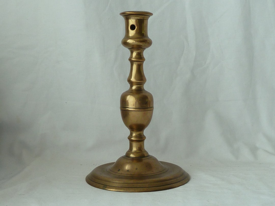 Large French 17th Century Brass Knop Candlestick Antique - Etsy