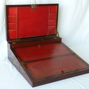 Victorian Writing Slope Letter Rack Double Opening Portable Desk ...