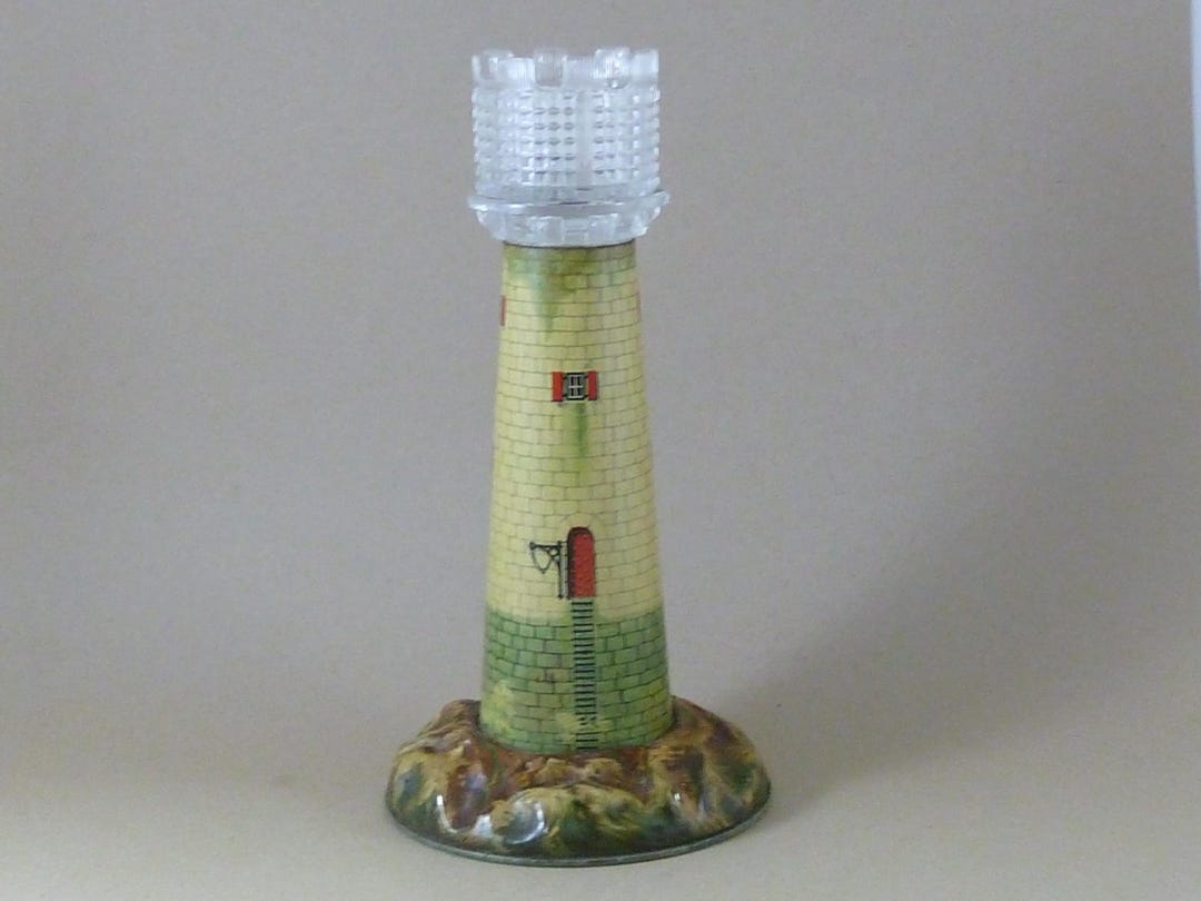 Victorian Novelty Lighthouse Tin Fields Ozokerit London Night Fairy ...