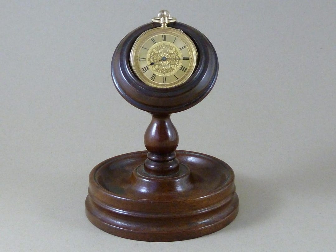 Mahogany Pocket Watch Stand Ladies Fob Hand Made Turned Wooden - Etsy