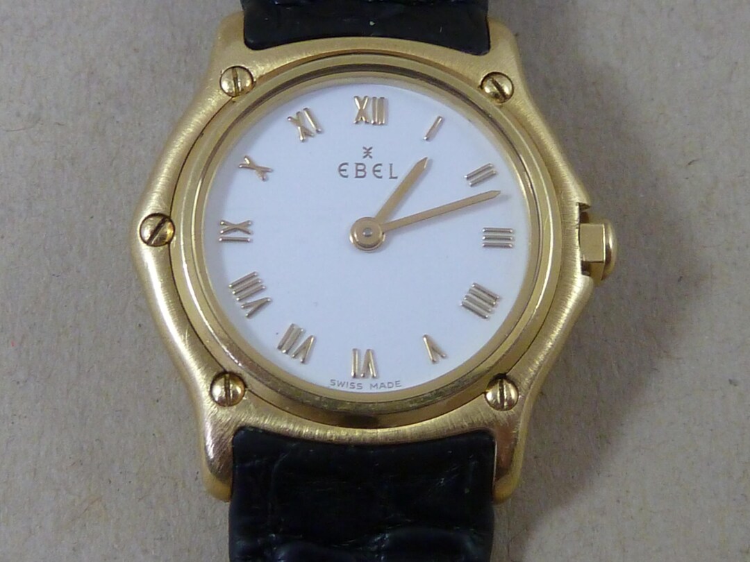 Ladies 18k Solid Gold Ebel 8157111 Classic Wave Quartz Wrist Watch ...