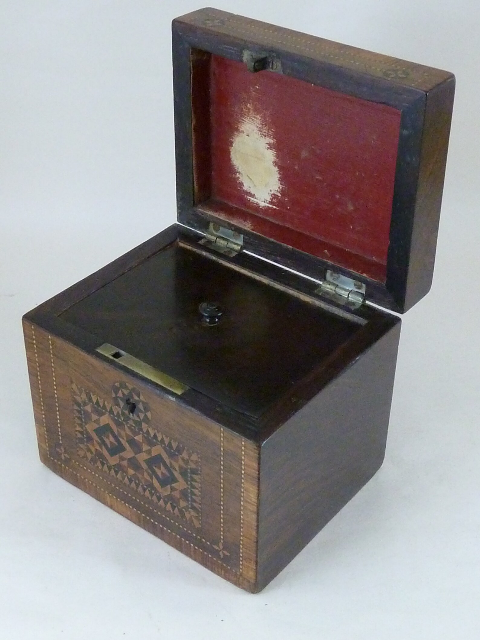 Victorian Tunbridge Ware Rosewood Mosaic Tea Caddy Box English - Etsy