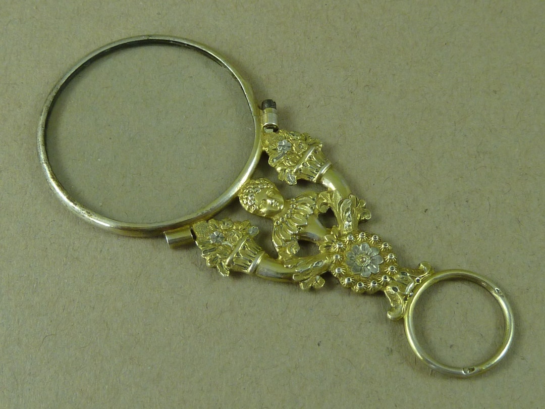 French Figural Silver Gilt Quizzing Glass Monocle Magnifier - Etsy