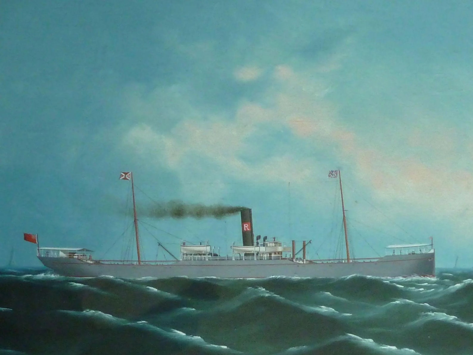 SS Atlas Hartlepool Ship Portrait Chinese School Oil Painting - Etsy