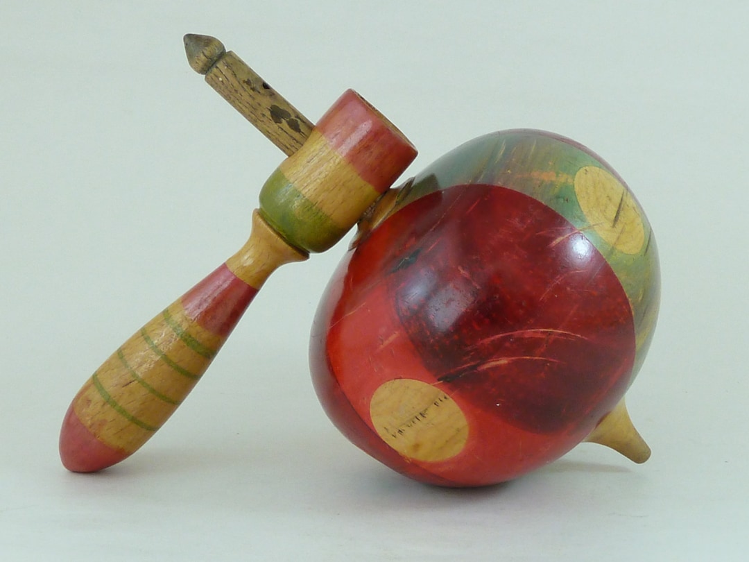 Large French Humming Spinning Top Turned Wood Treen Depose Antique - Etsy