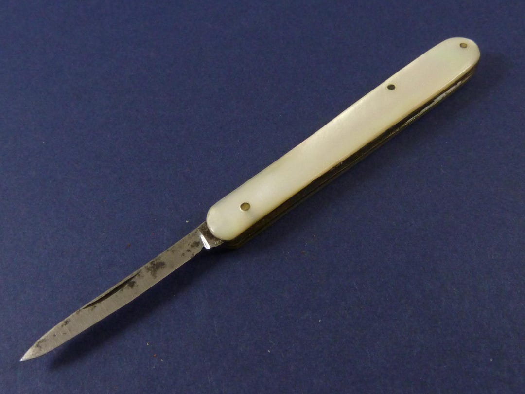 Victorian Folding Pocket Quill Pen Knife Cutter Fine Steel Sheffield ...