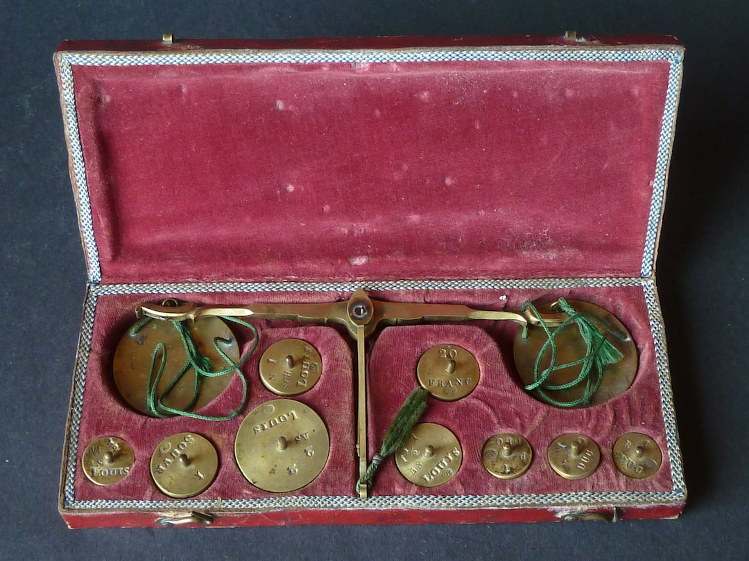 Boxed French Gold Coin Scales Weights & Balance Antique - Etsy