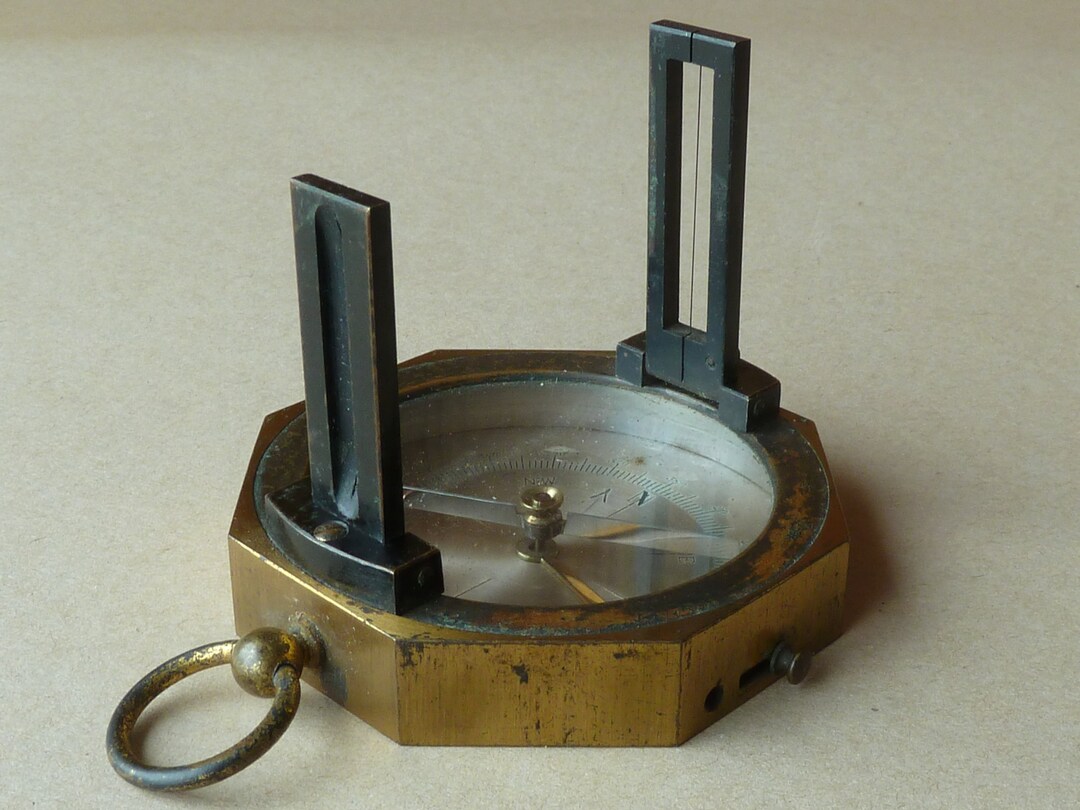 Victorian Lacquered Brass Silvered Dial Sighting Compass - Etsy