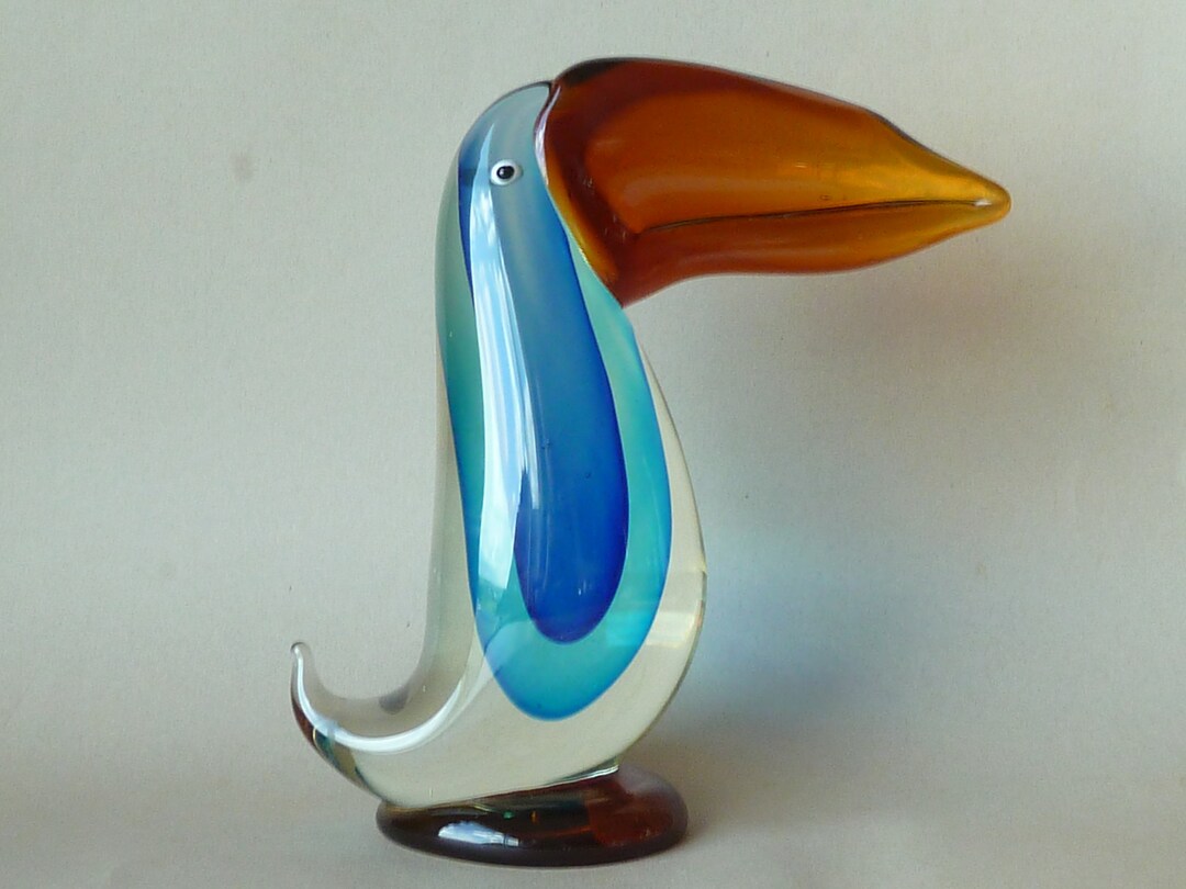 Toucan Murano Art Glass Sommerso Figure Italian Bird - Etsy