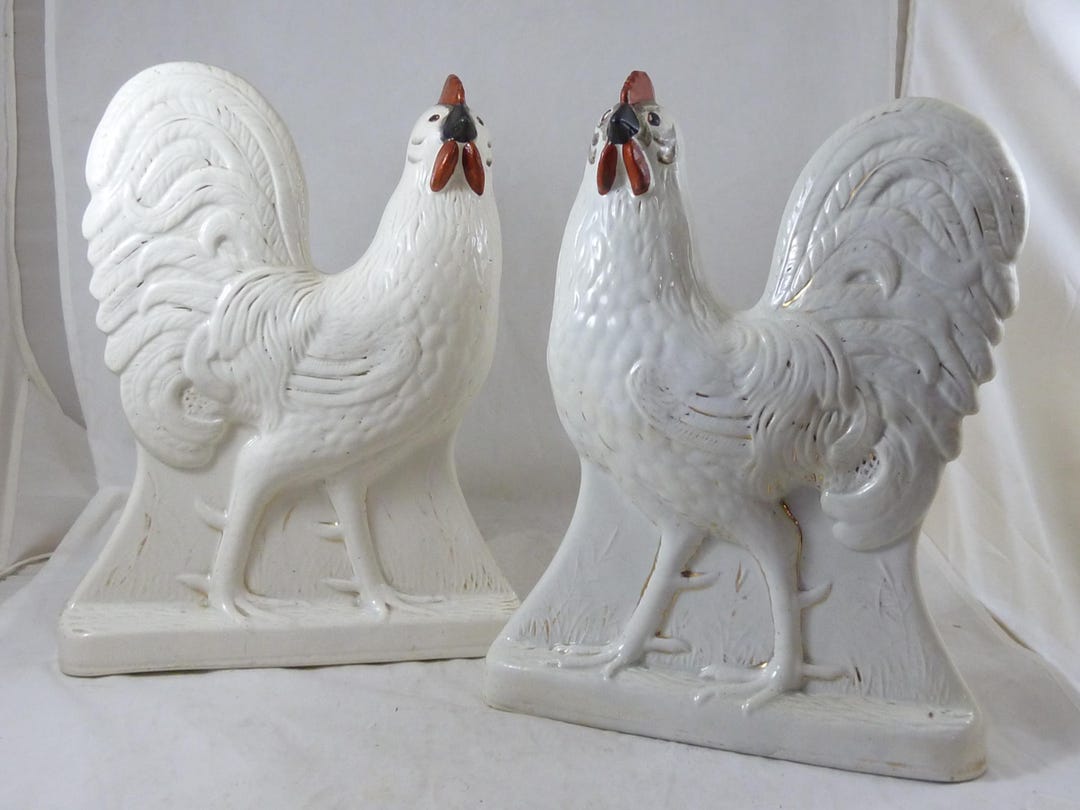 Pair Victorian Scottish Pottery Hens Chickens Cockerals Antique - Etsy UK