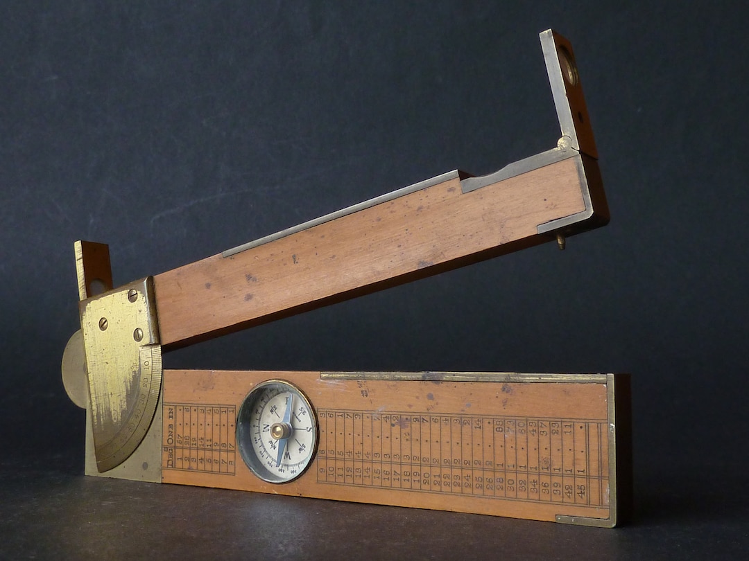 Clinometer Level Sight Compass Folding Ruler Inclinometer Boxwood - Etsy