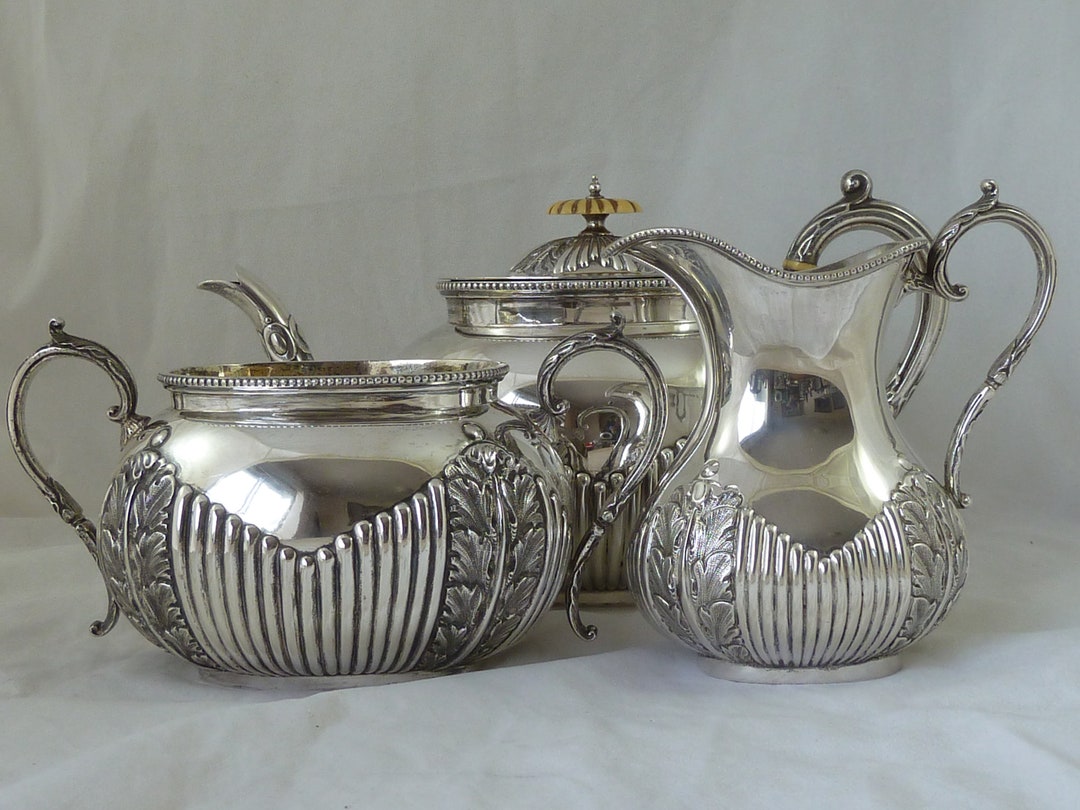 Edwardian Solid Sterling Silver Tea Set Three Piece Antique - Etsy