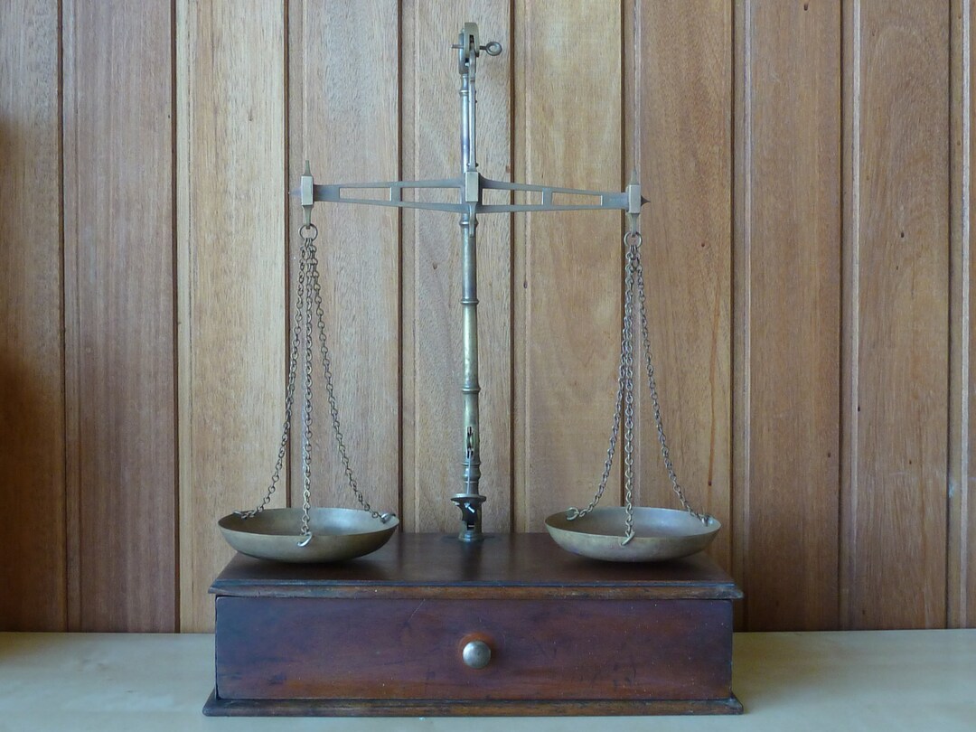 W & T Avery Box Base Apothecary Balance Scales Set Ounce Weights ...