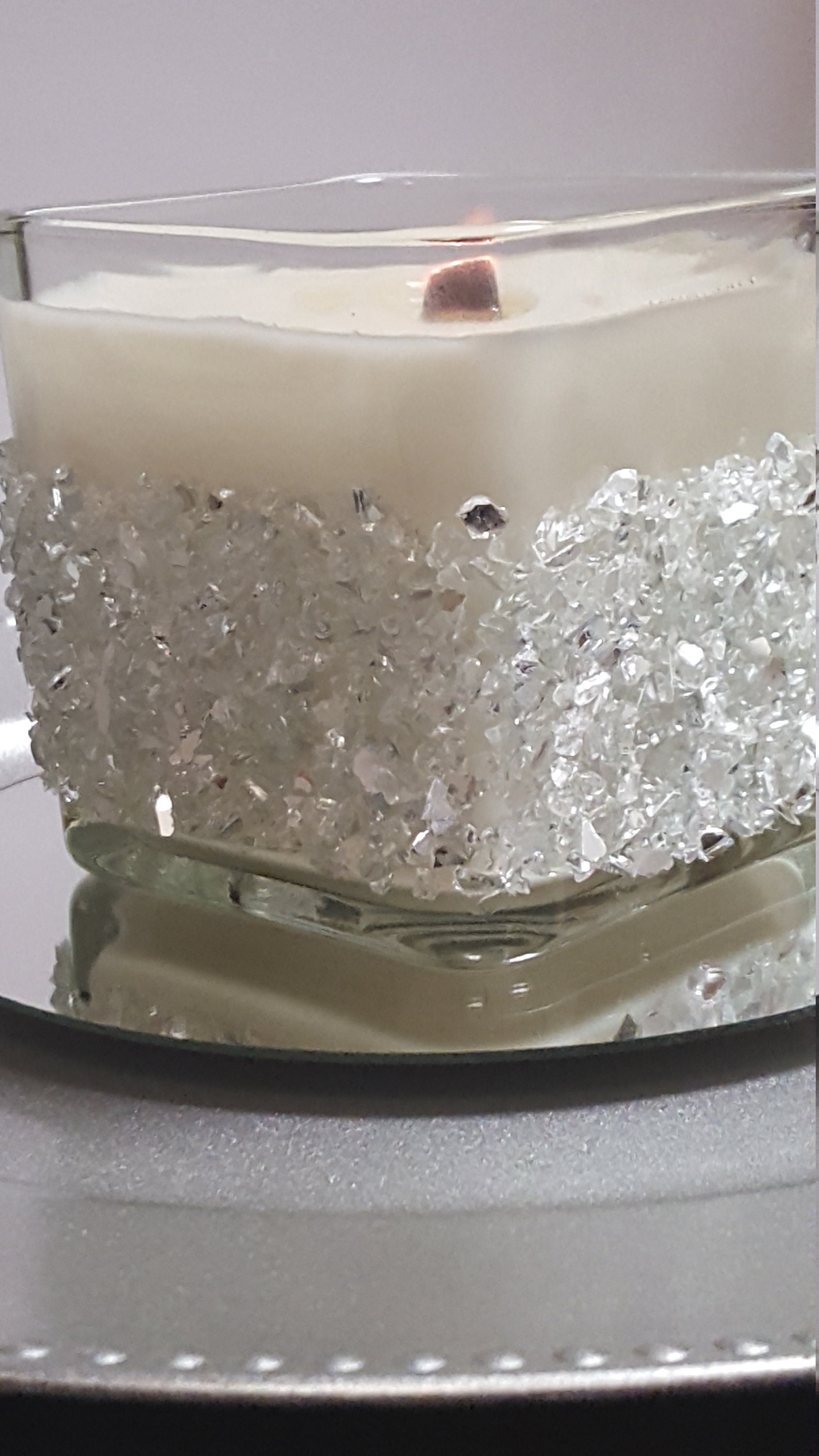 Custom Crushed Glass Decorative Candle | Etsy