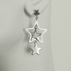 Asymmetric Star Stainless Steel Dangle Earrings, Free Shipping H069 - Etsy