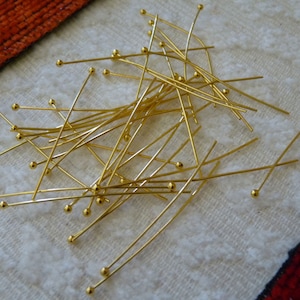 50x Gold Head Pins Ball Pins 20-25-30-40mm Ball Head Pins - Etsy
