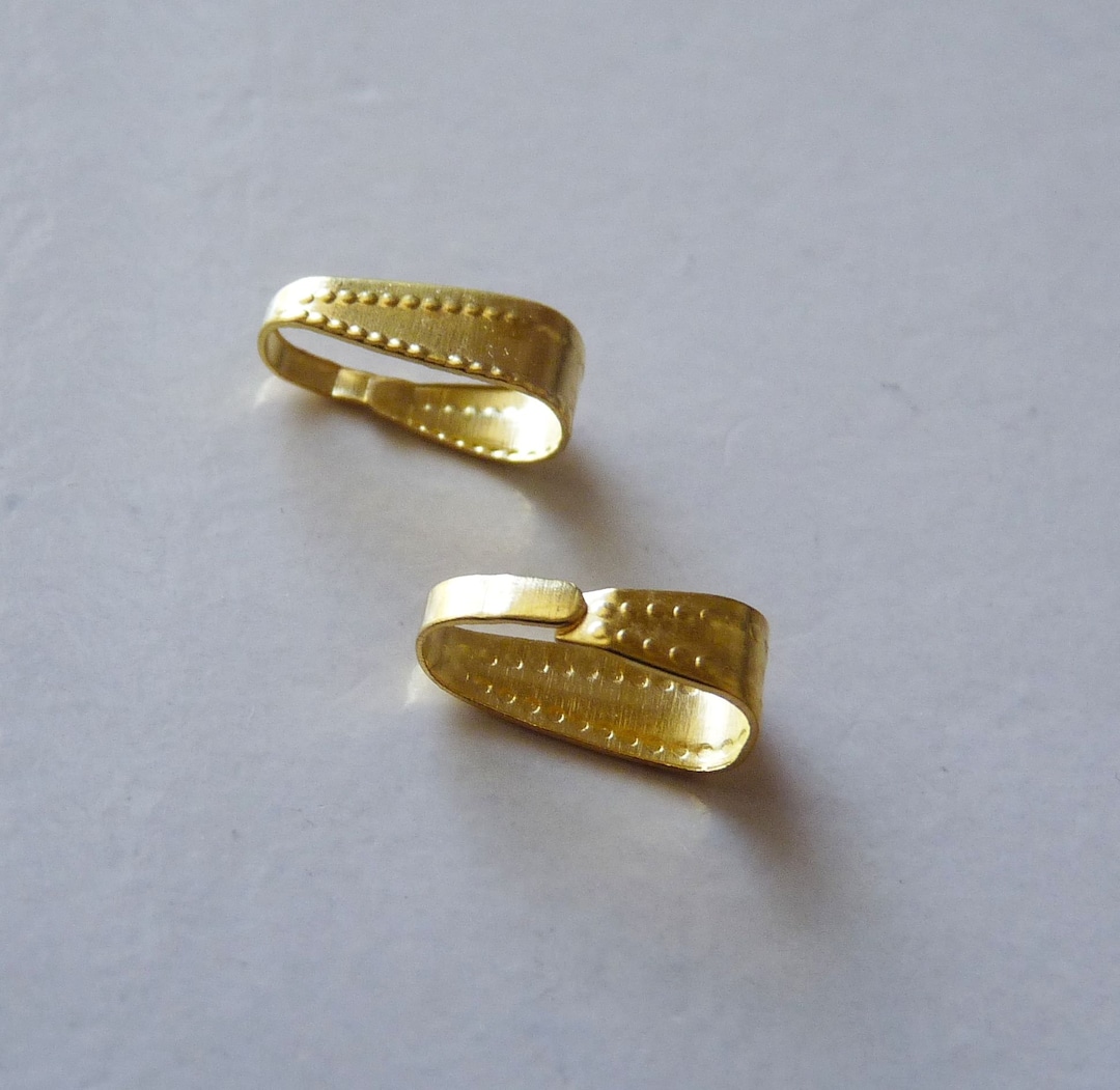 20x Pinch Slider Snap on Bails, Gold Color 11mm Clip on Charm Pendant ...