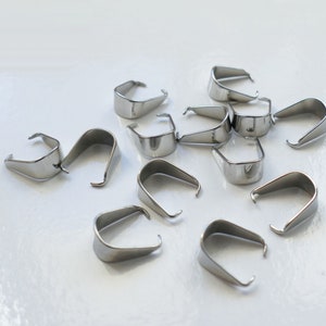 4x Stainless Steel Large Pinch Clip Bail, No Fade Silver Tone 14mm ...
