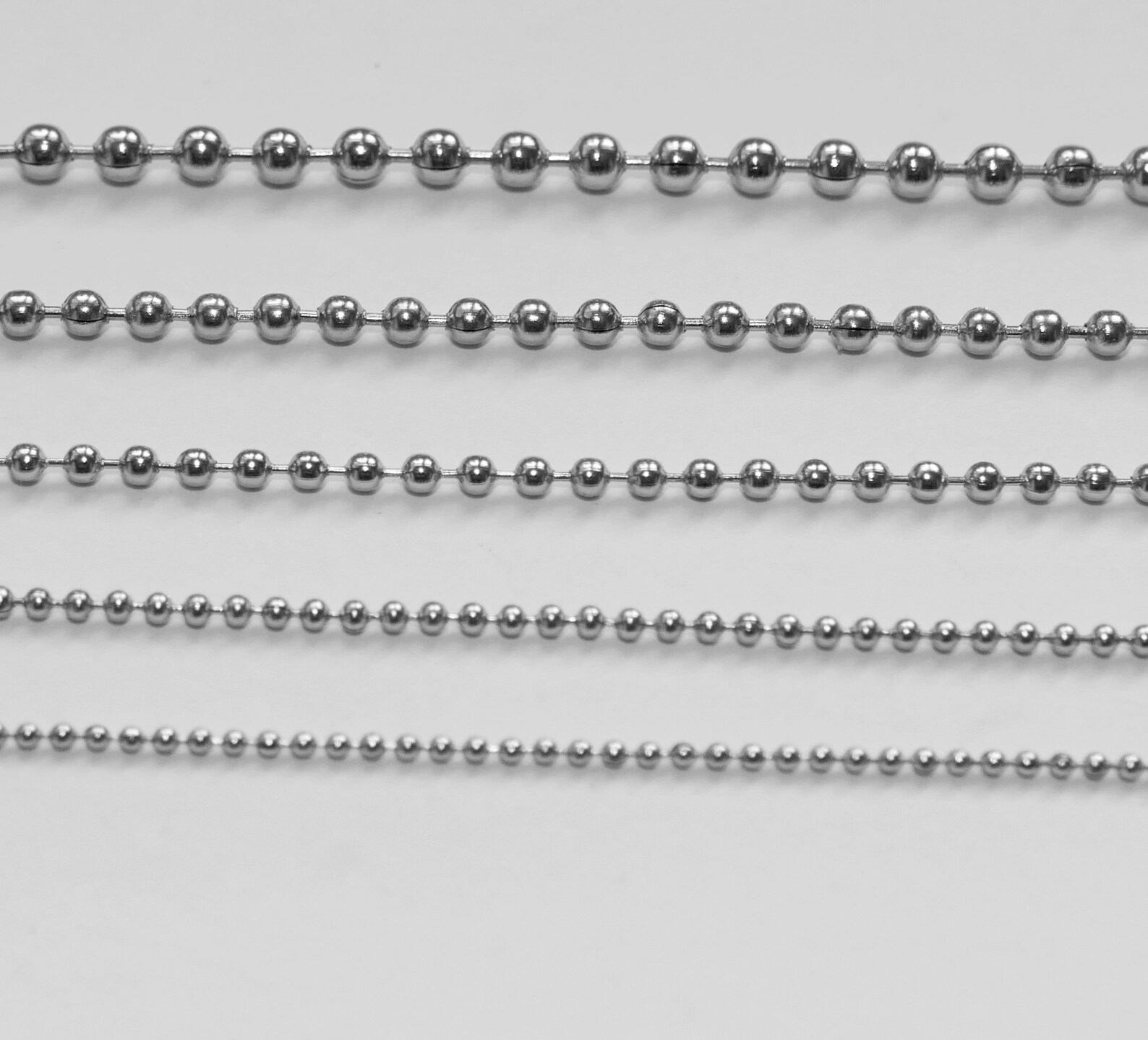 1 Yard Stainless Steel Ball Bead Unfinished Chain, 3 Feet Silver Tone ...
