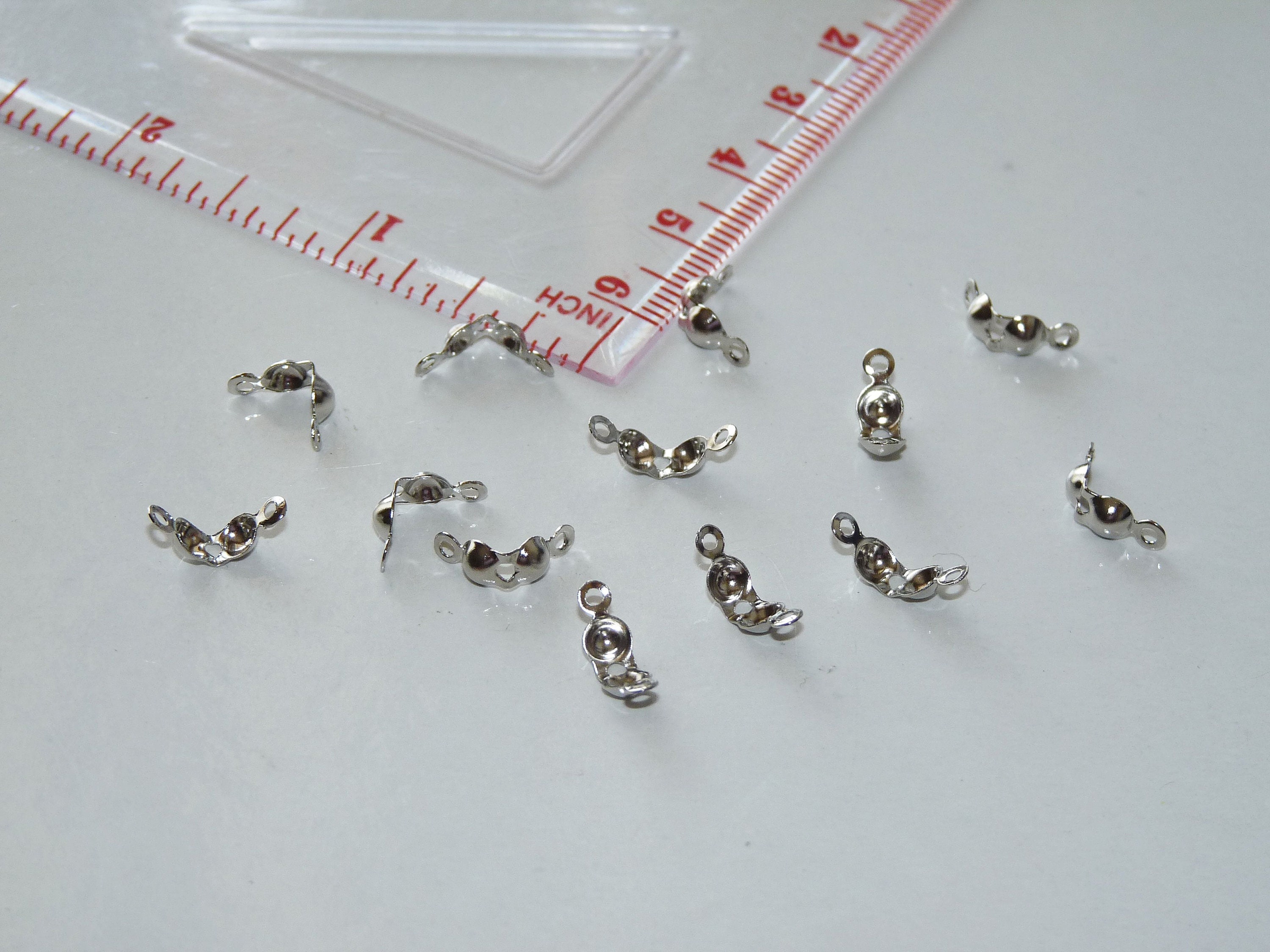 20/50/100x Calottes End Clamshell Crimp Bead Tips With Closed Loops ...