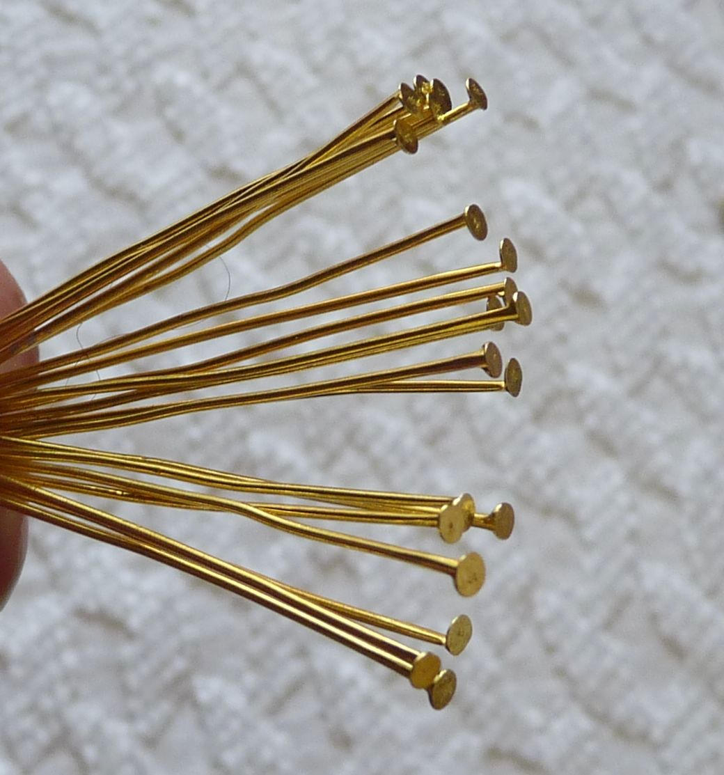 20/50x Flat Head Pins, 50mm Gold Silver Plated Flat Head Pins, 2 Inches ...
