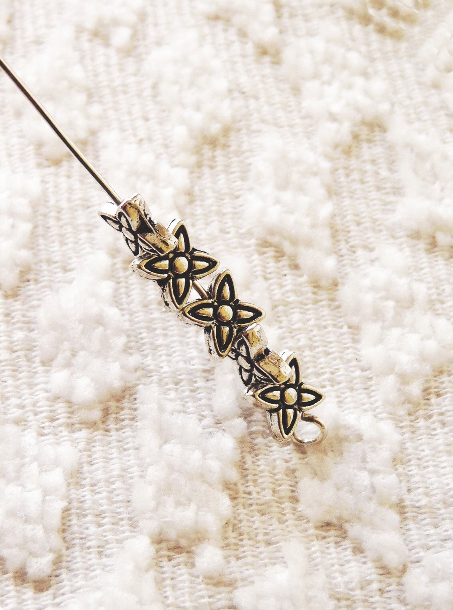 10x Flower Charm Spacer Beads Floral Metal Beads Antique - Etsy