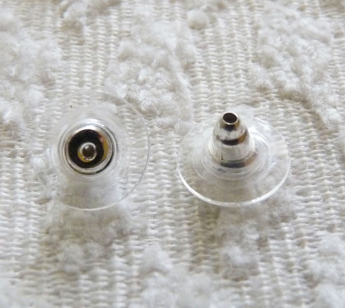 10/20/50x Silver Tone Earring Backs With Pads, Earring Stopper With ...