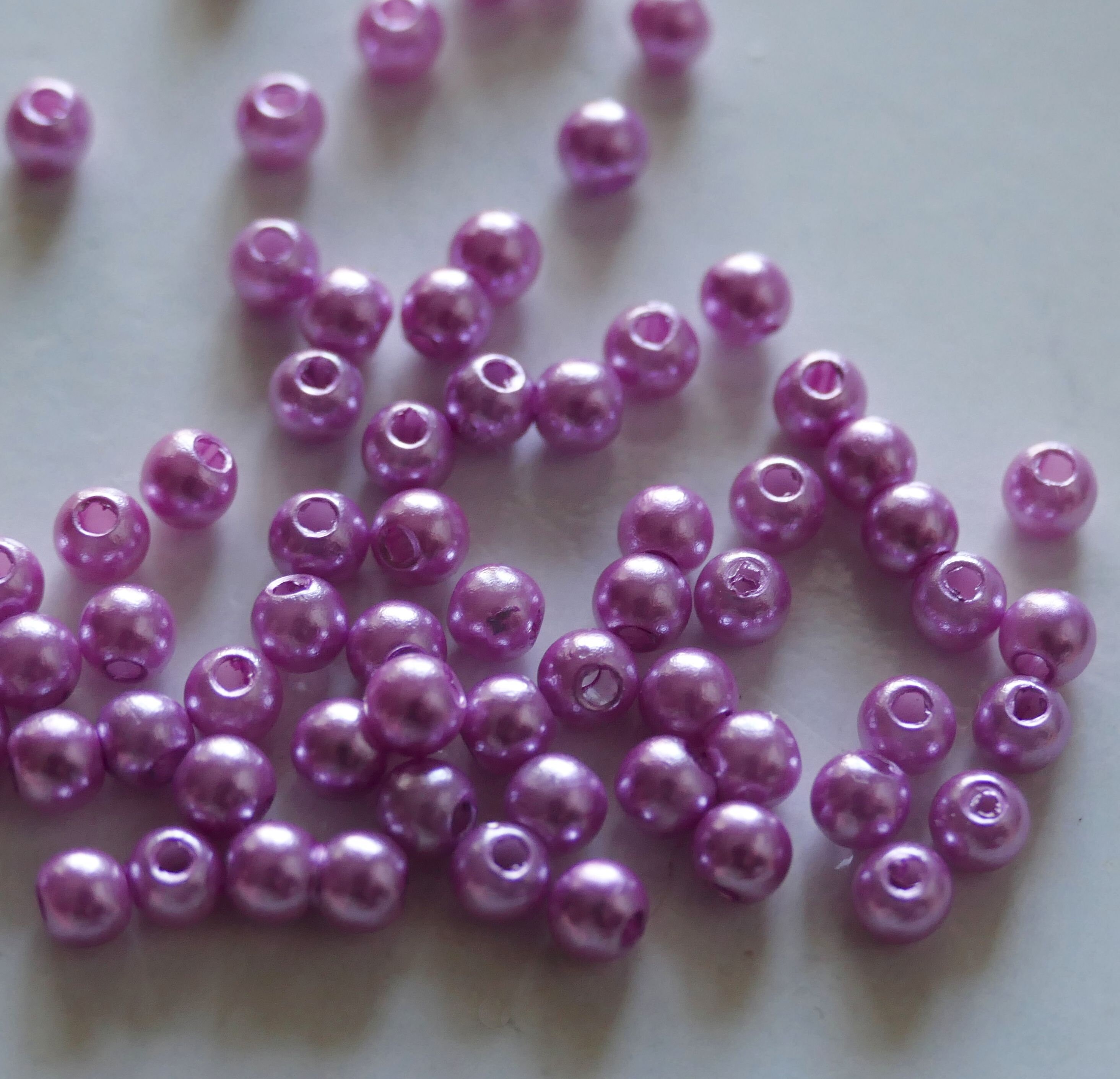 100x Green/Blue/Purple/Orange/Gray 4mm Round Acrylic Pearl | Etsy