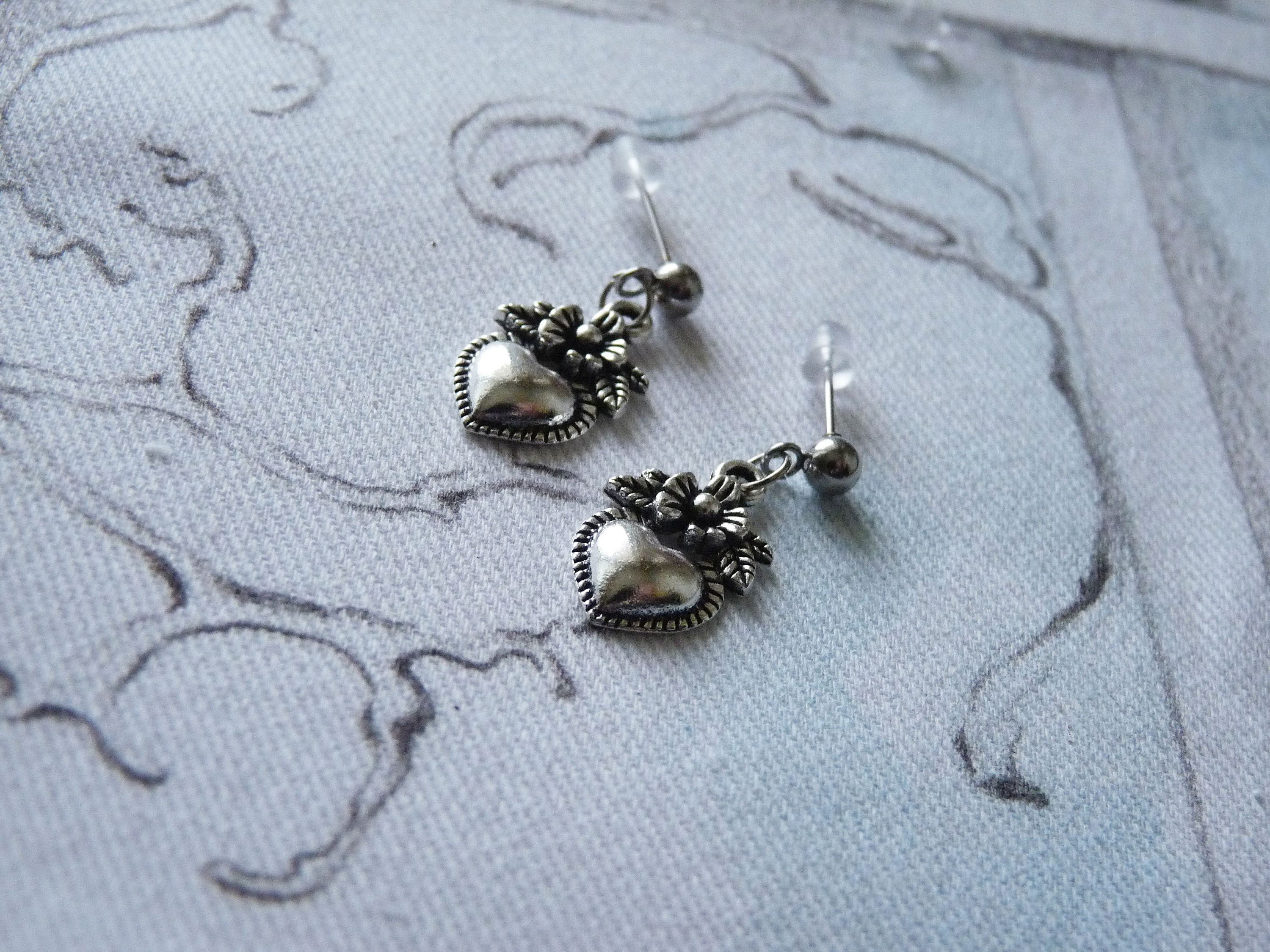 Heart Earrings Heart Shaped Earring Heart Charm Earrings - Etsy