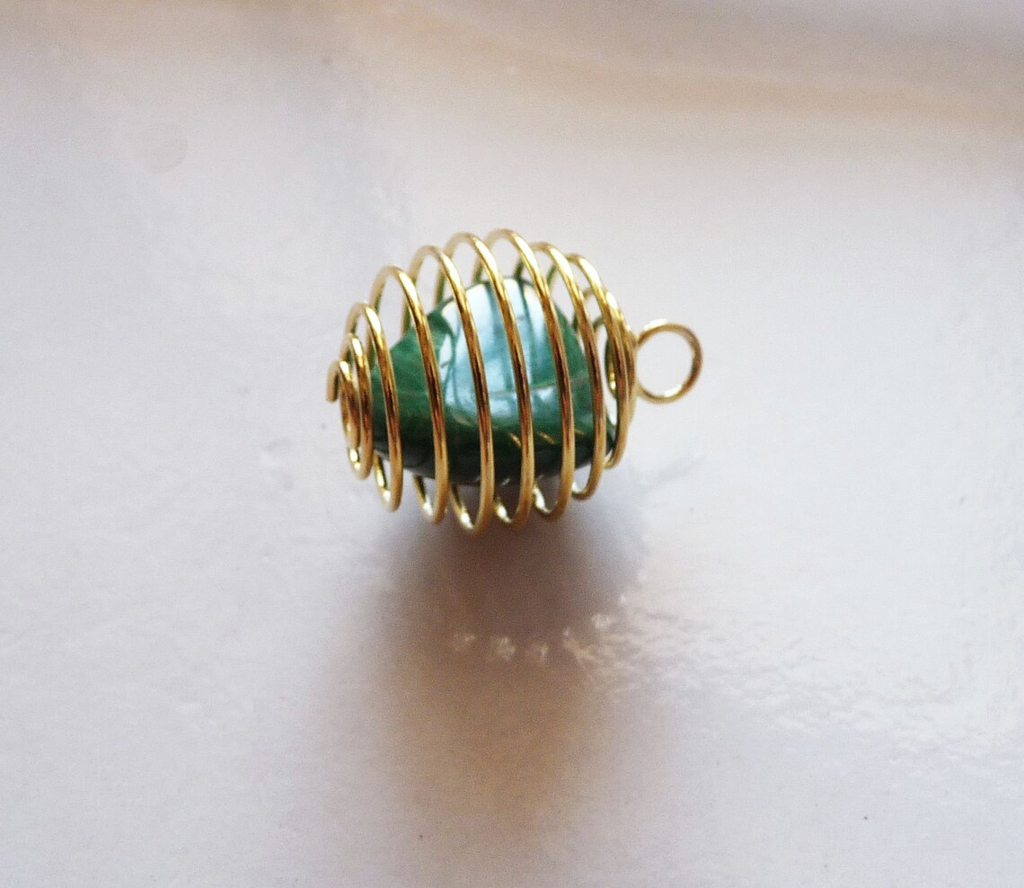 5/10x Gold Plated Pearl Bead Cage Pendant 15x20mm Wire Pearl | Etsy