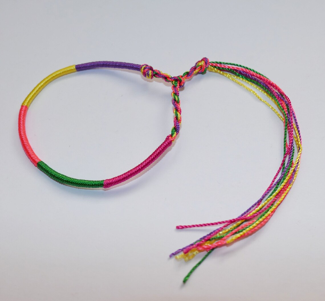 Friendship String Thin Rainbow Color 7 Long Waterproof - Etsy