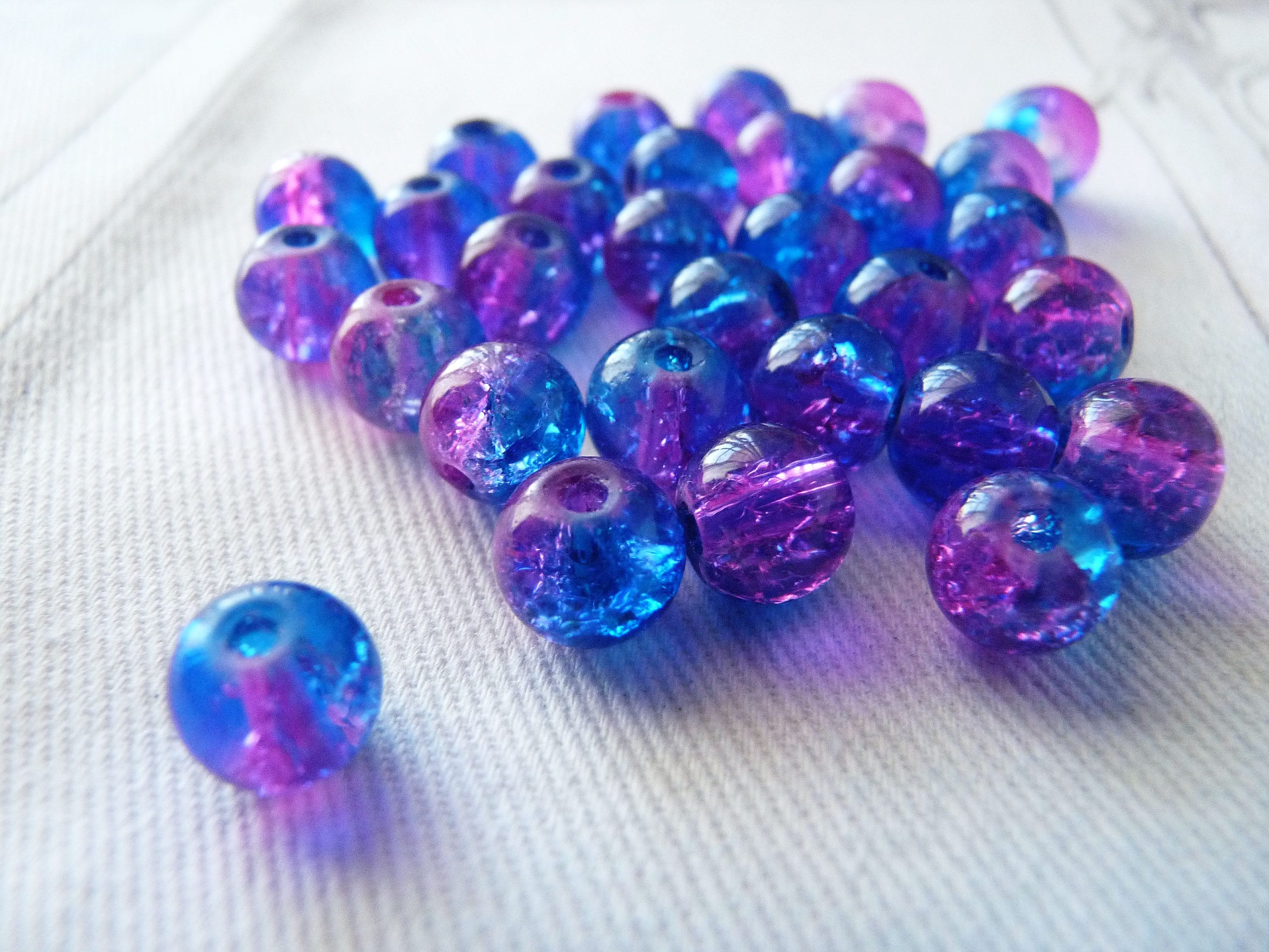 20x Crackle Glass Beads 8mm Marbles Cracked Glass Beads Hot - Etsy