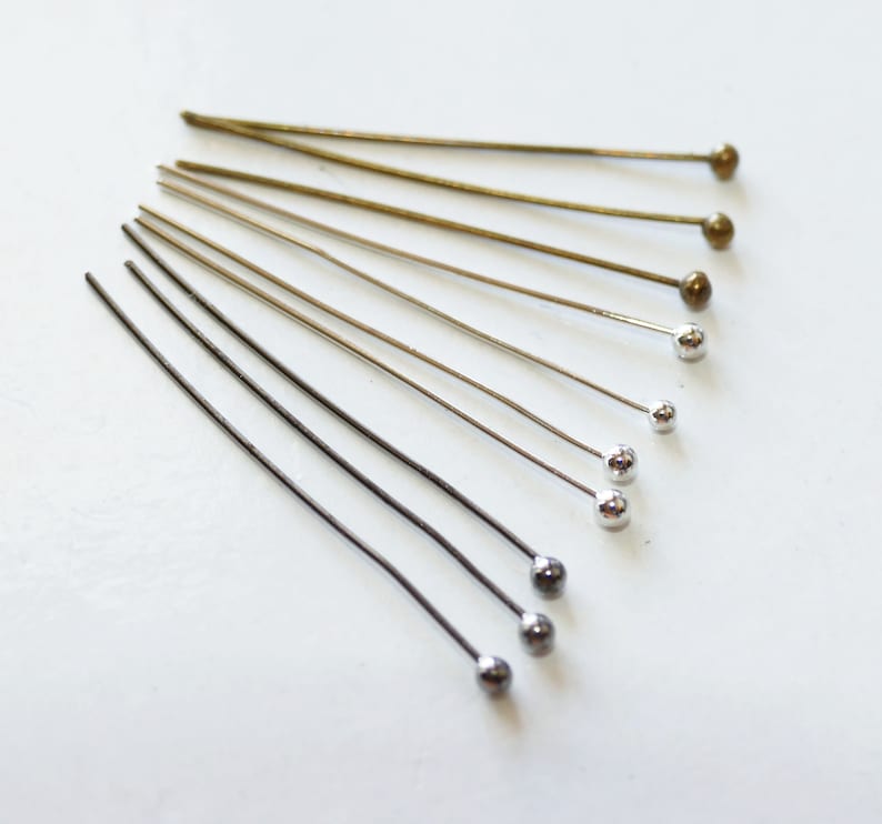 50x Ball Head Pins 30mm 50mm Silver Tone Bronze Gunmetal Etsy
