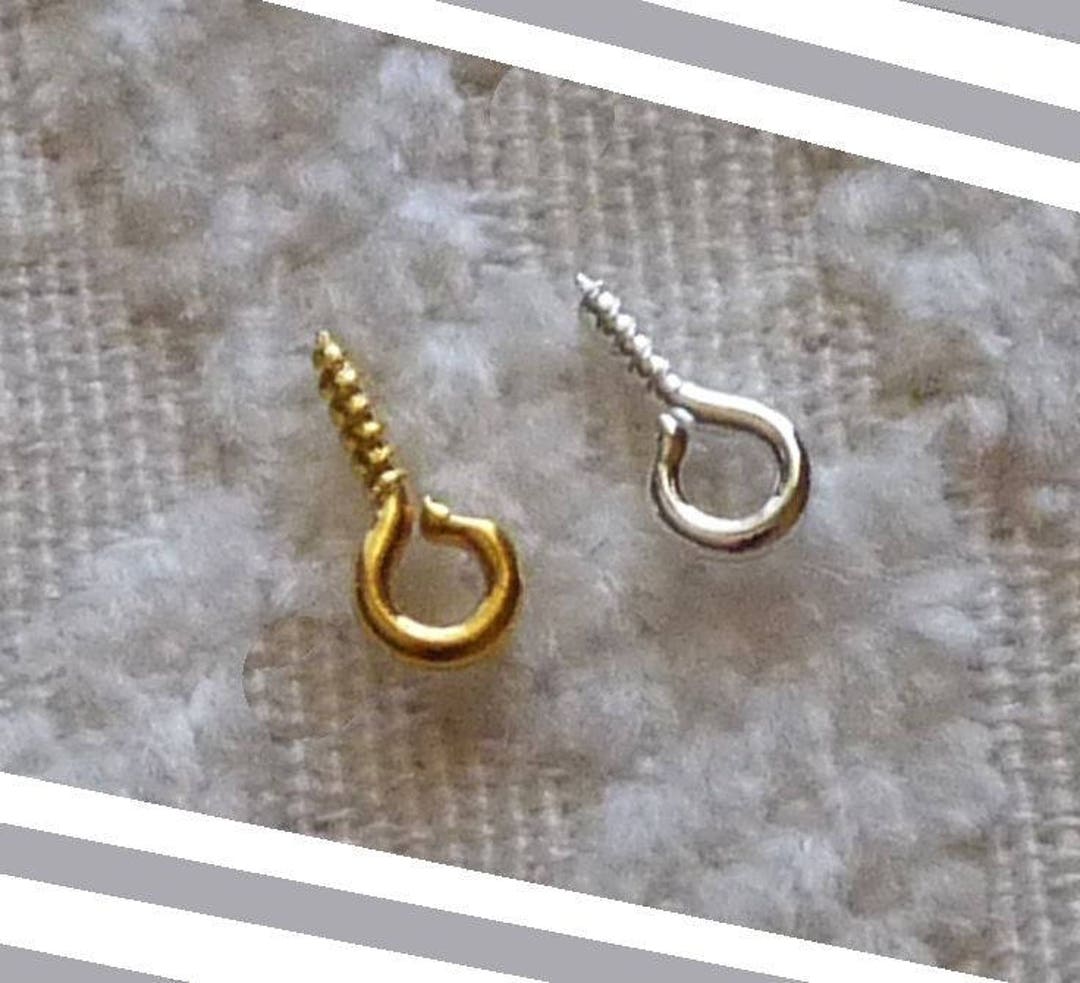 Screw Eye Bails, Screw Eye Pins 8x4mm, Screw Eye Hook Bails, Gold and ...