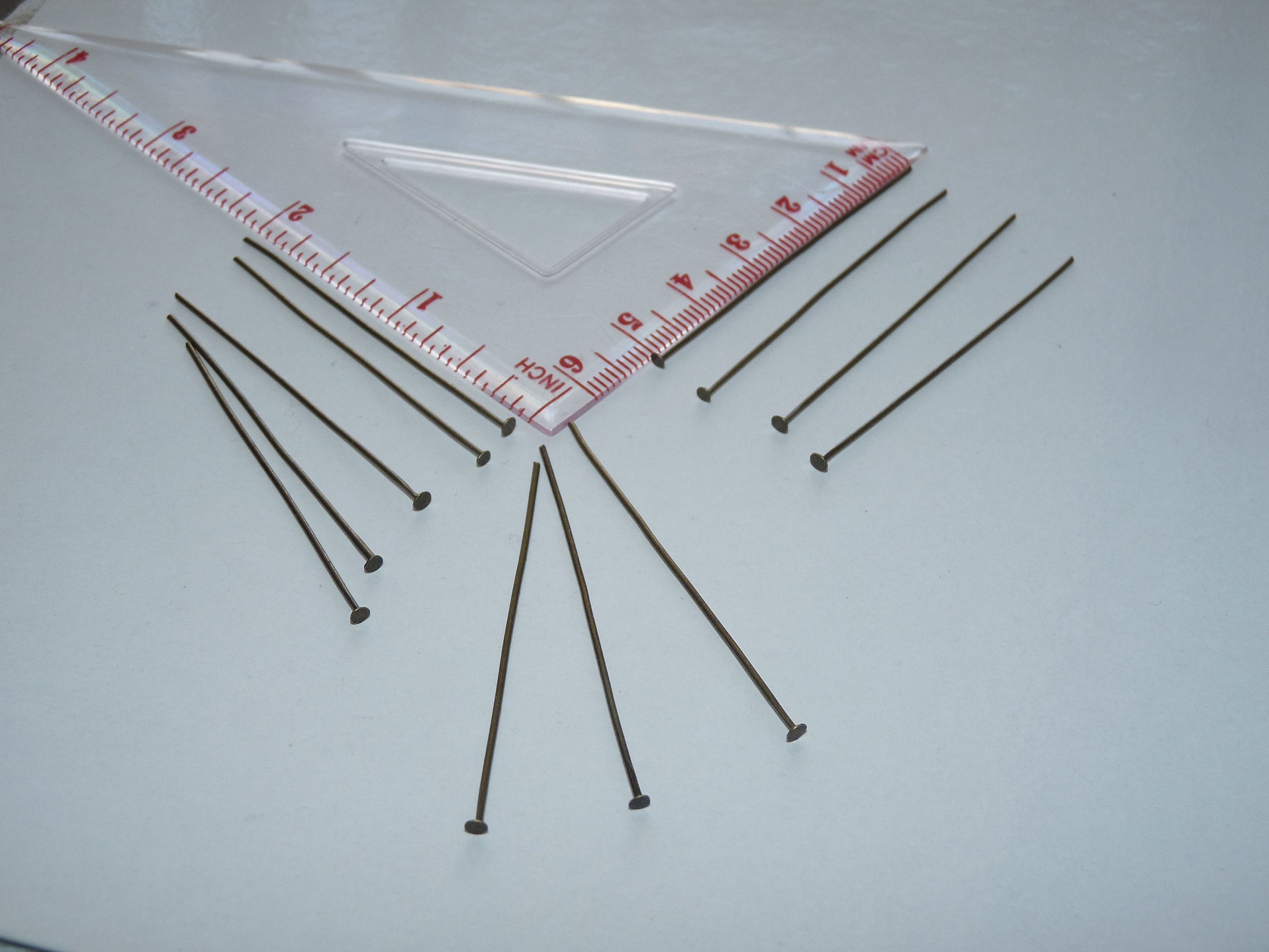 20/50x Bronze 50mm Flat Head Pins 2 Inch Pins for Beading - Etsy